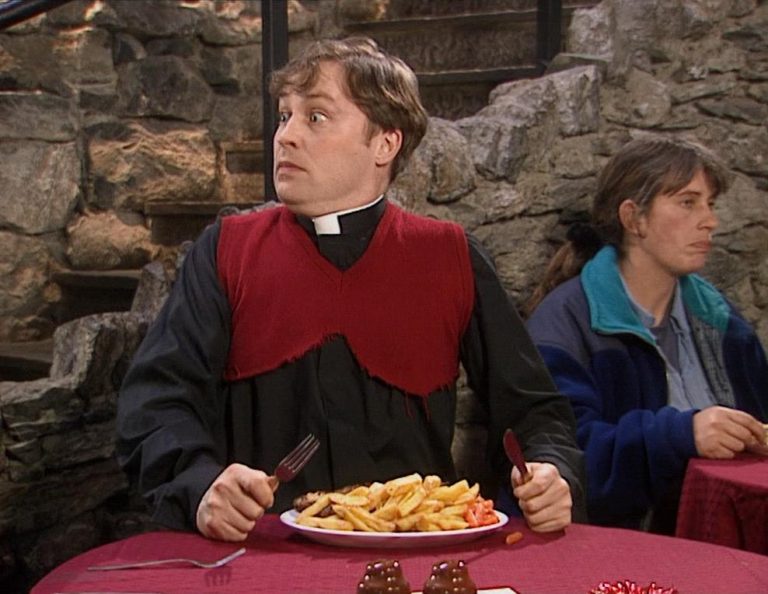 Ardal O'Hanlon shows off hilarious keepsake he took from the Father Ted ...