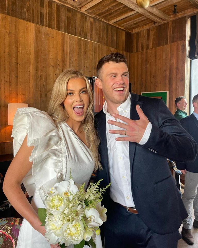 Chloe Boucher and rugby star husband Tom Farrell welcome their first child