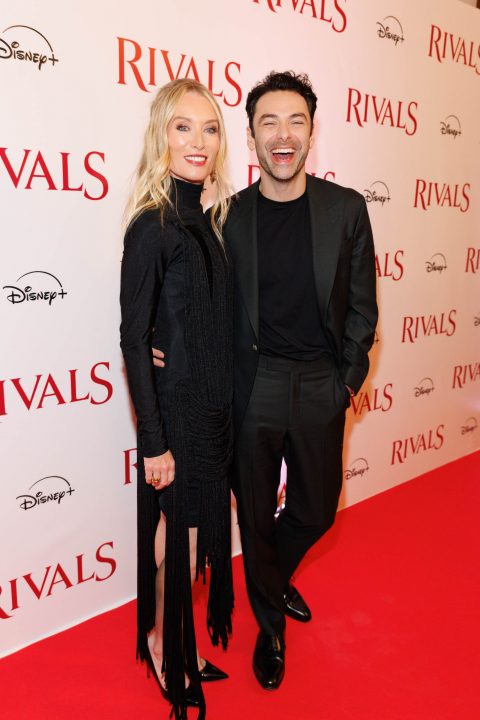 Aidan Turner and Victoria Smurfit walk Rivals red carpet in Dublin