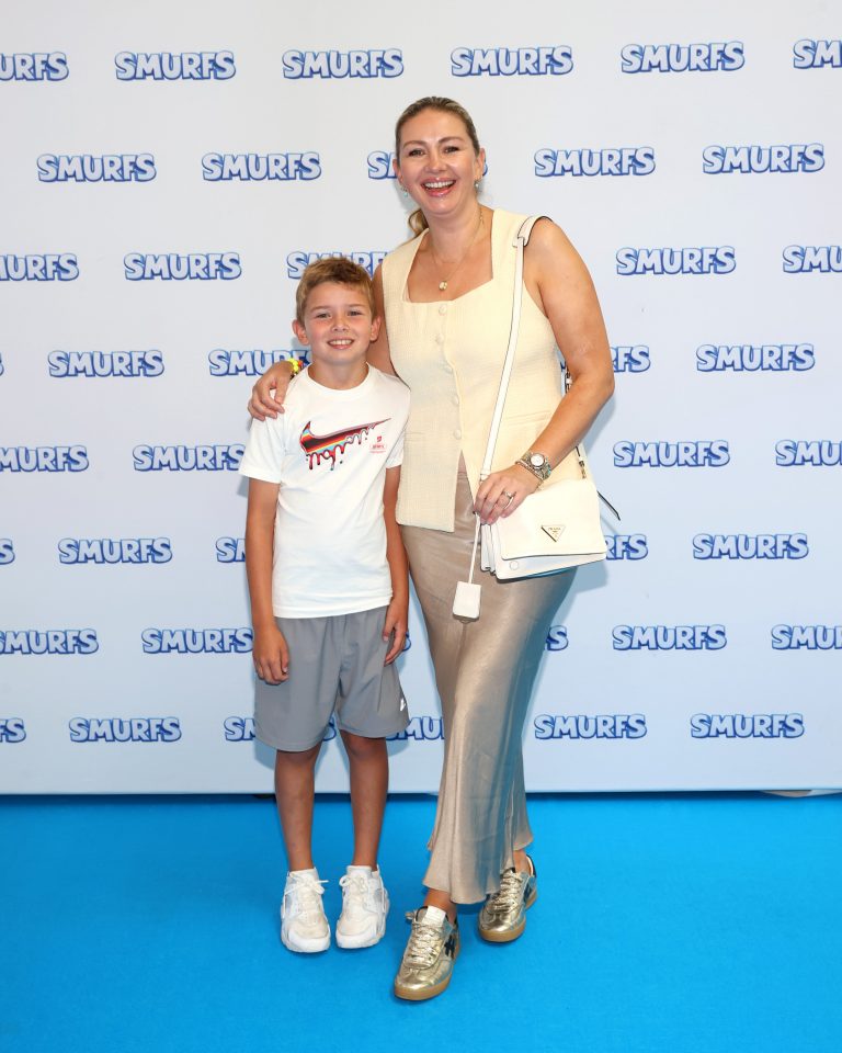 Arthur Gouroulian walks red carpet with his mother at Smurf screening