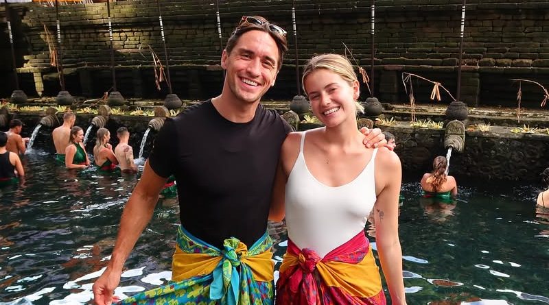 Greg O'Shea and Jeanni Mulder jet off on adventurous honeymoon