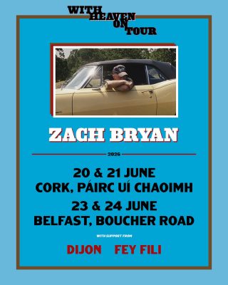 Zach Bryan to return to Ireland with four new dates